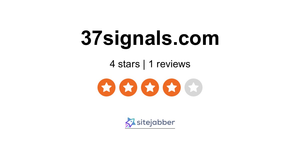 37Signals Reviews - Read 1 Customer Reviews of 37Signals | Sitejabber