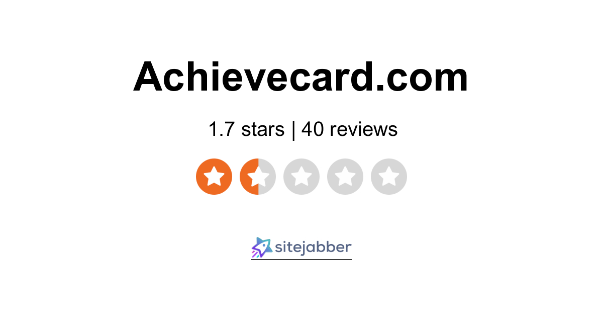 AchieveCard Reviews - Read 40 Customer Reviews of AchieveCard | Sitejabber