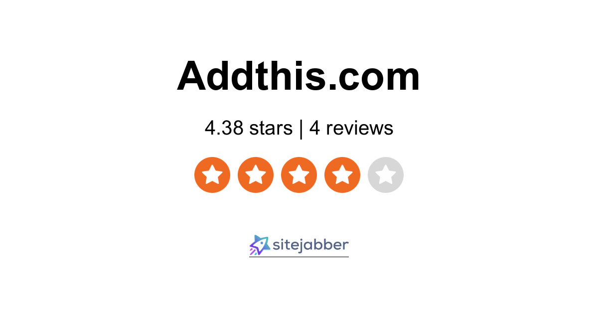 AddThis Reviews - Read 4 Customer Reviews of AddThis | Sitejabber