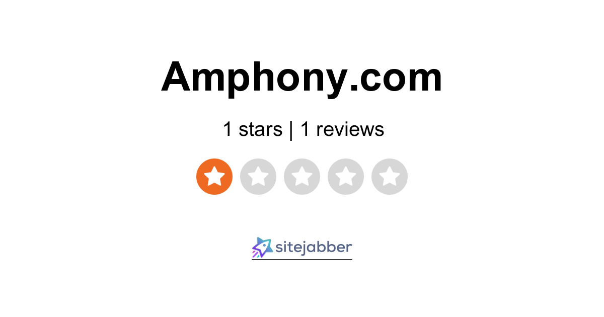 Amphony Reviews - Read 1 Customer Reviews of Amphony | Sitejabber