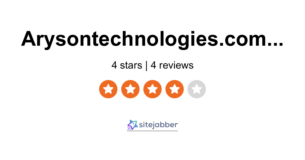 Aryson Technologies Reviews - Read 4 Customer Reviews of Aryson ...