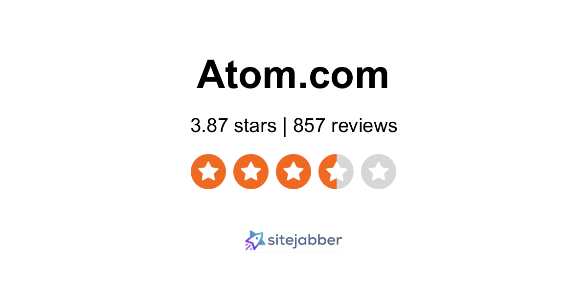 Atom Reviews - Read 857 Customer Reviews of Atom | Sitejabber