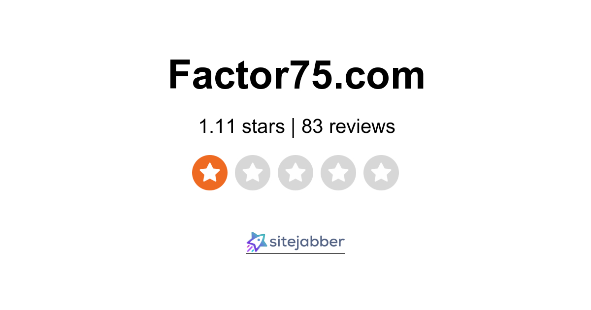 Factor75 Reviews - Read 83 Customer Reviews of Factor75 | Sitejabber