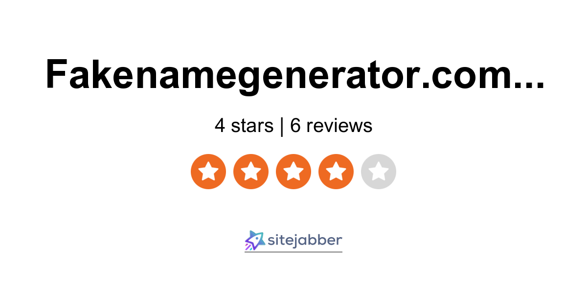 Fake Name Generator Reviews - 6 Reviews of fakenamegenerator.com ...