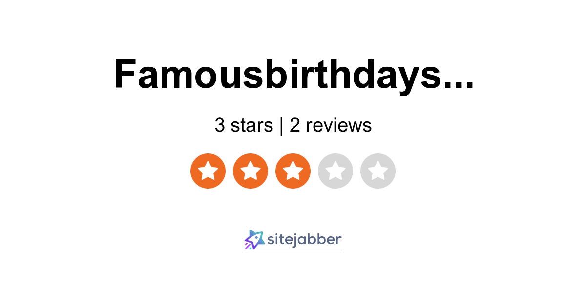 FamousBirthdays Reviews - 2 Reviews of Famousbirthdays.com | Sitejabber