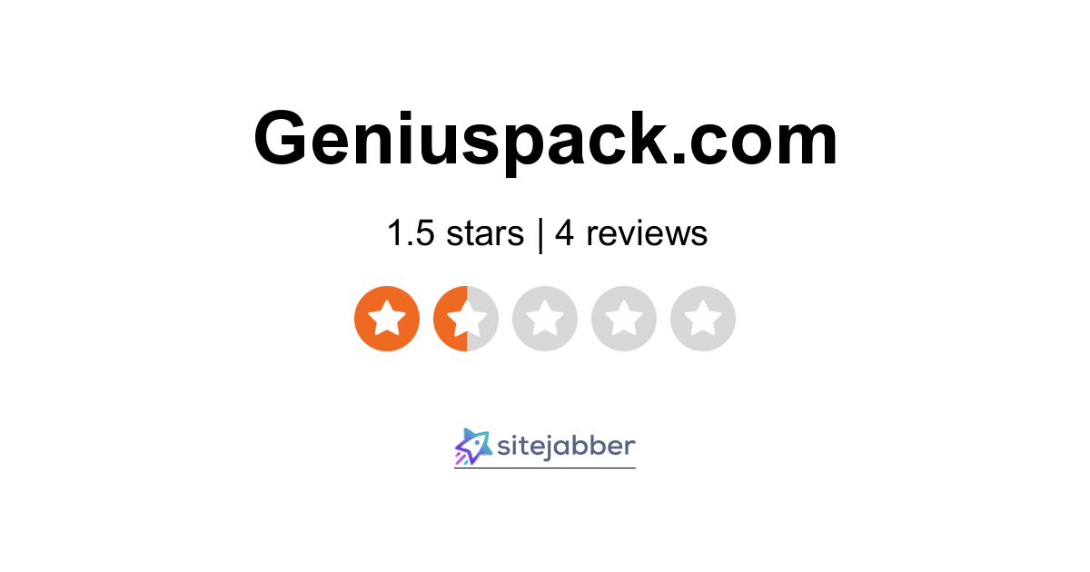 Genius Pack Reviews - 4 Reviews of Geniuspack.com | Sitejabber