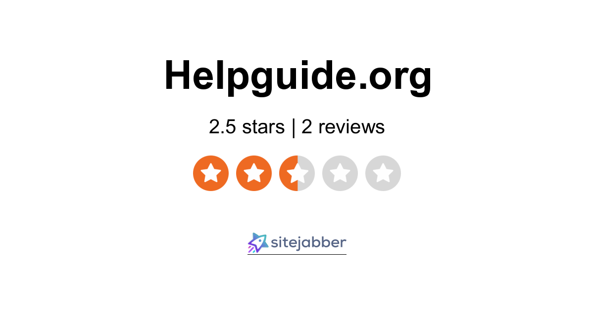 Helpguide Reviews - Read 2 Customer Reviews of Helpguide | Sitejabber