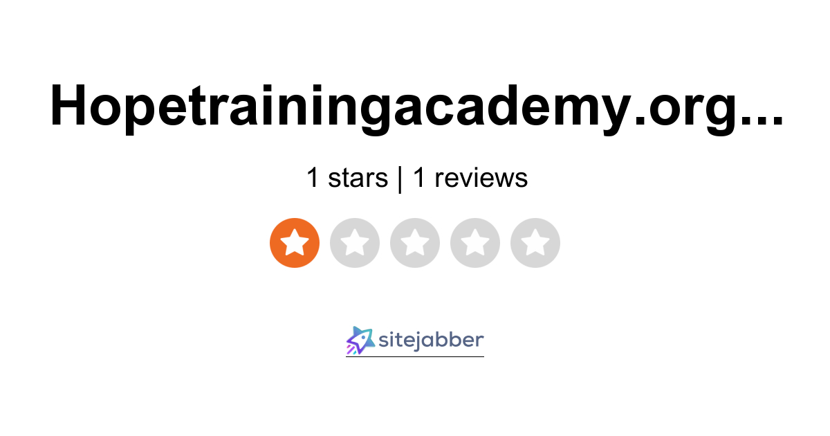 Hope Training Academy Reviews - Read 1 Customer Reviews of Hope ...