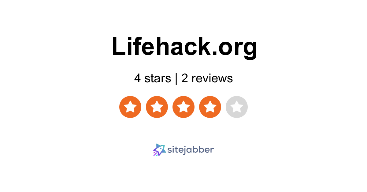 Lifehack Reviews - Read 2 Customer Reviews of Lifehack | Sitejabber