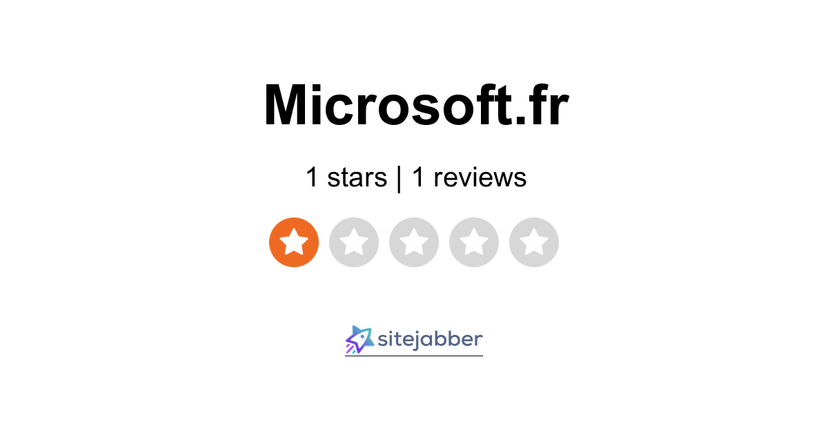 Microsoft.fr Reviews - Read 1 Customer Reviews of Microsoft.fr | Sitejabber