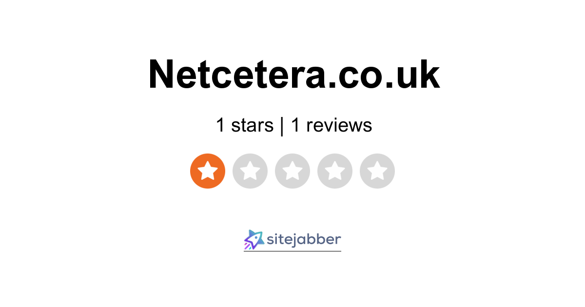 Netcetera.co.uk Reviews - Read 1 Customer Reviews of Netcetera.co.uk | Sitejabber