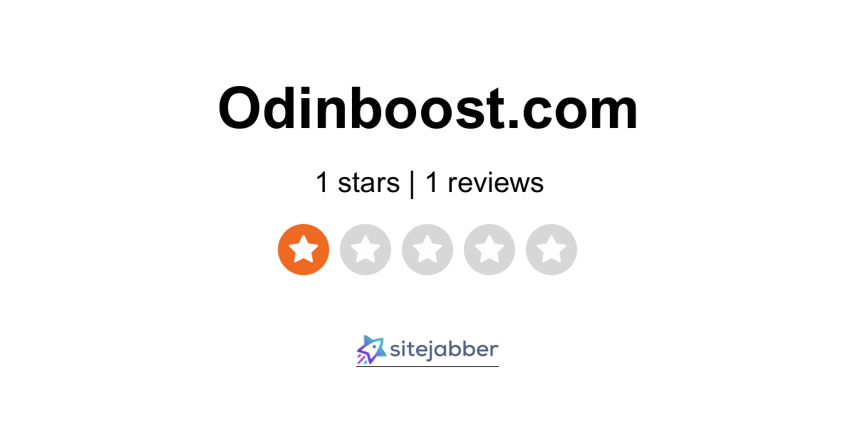 Odinboost Reviews - Read 1 Customer Reviews of Odinboost | Sitejabber