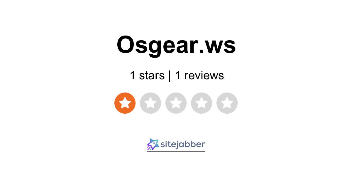 Osgear.ws Reviews - 1 Reviews of Osgear.ws | Sitejabber