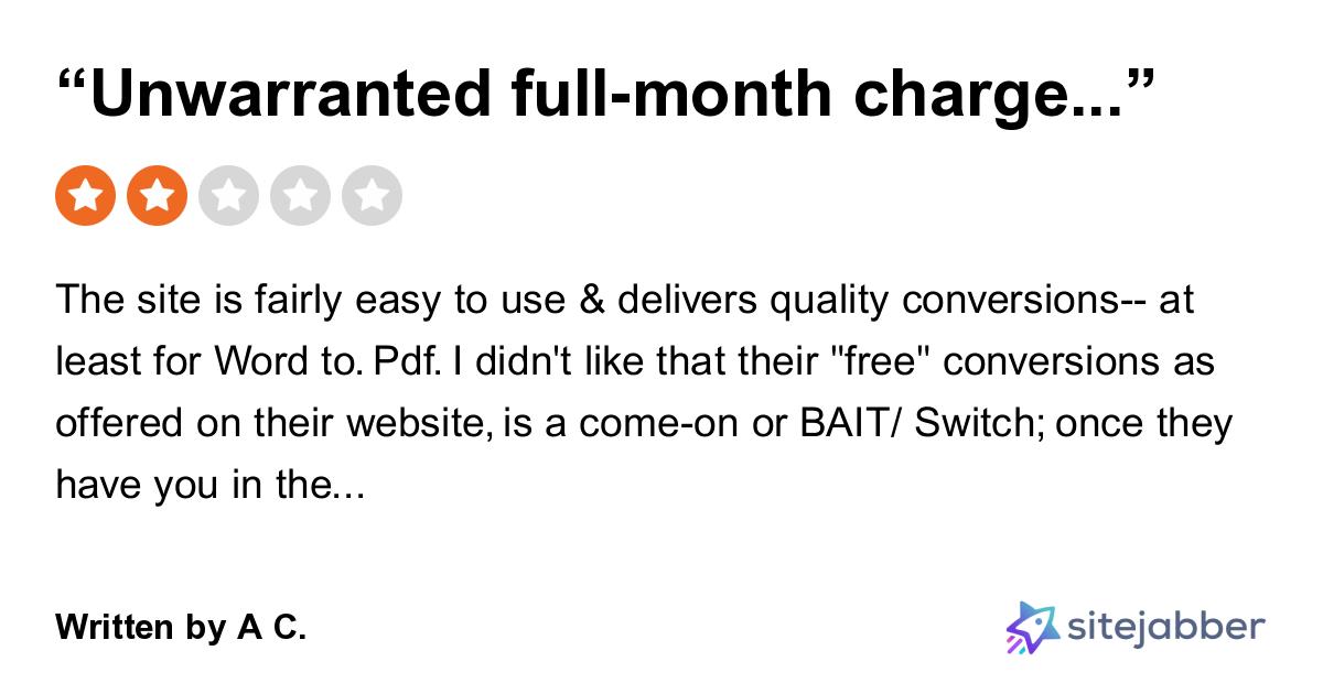 3 Stars Review of PDFSimpli: “Unwarranted full-month charge ahead of ...