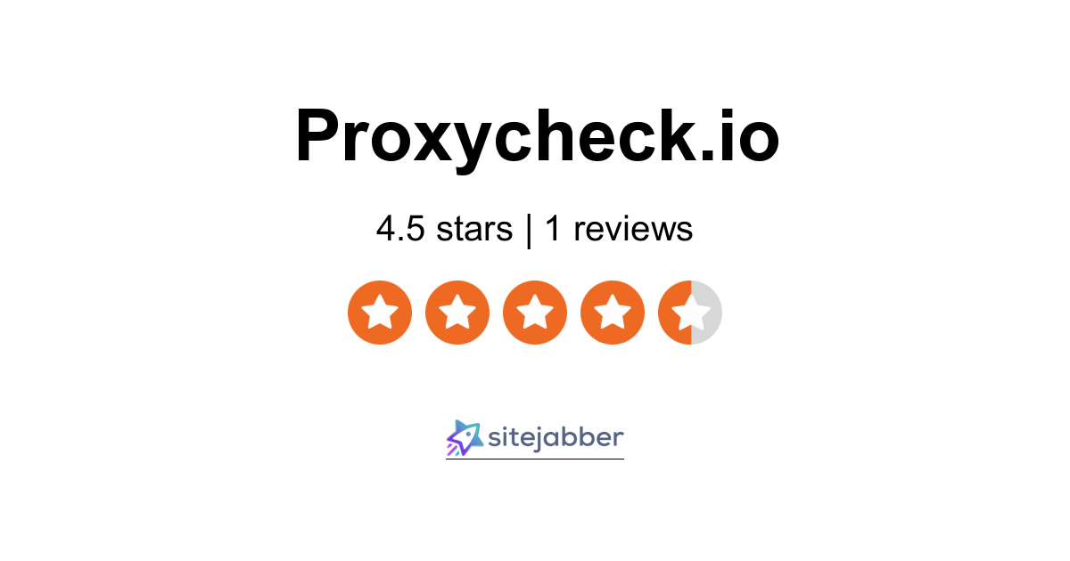 Proxycheck.io Reviews - 1 Reviews of Proxycheck.io | Sitejabber
