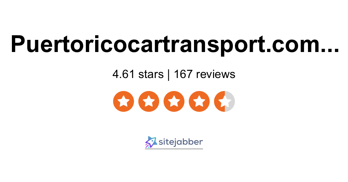 Puerto Rico Car Transport Reviews - Read 167 Customer Reviews of Puerto ...