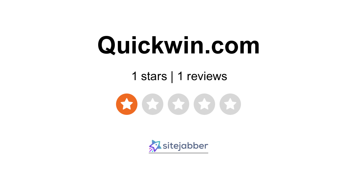 Quickwin Reviews - Read 1 Customer Reviews of Quickwin | Sitejabber