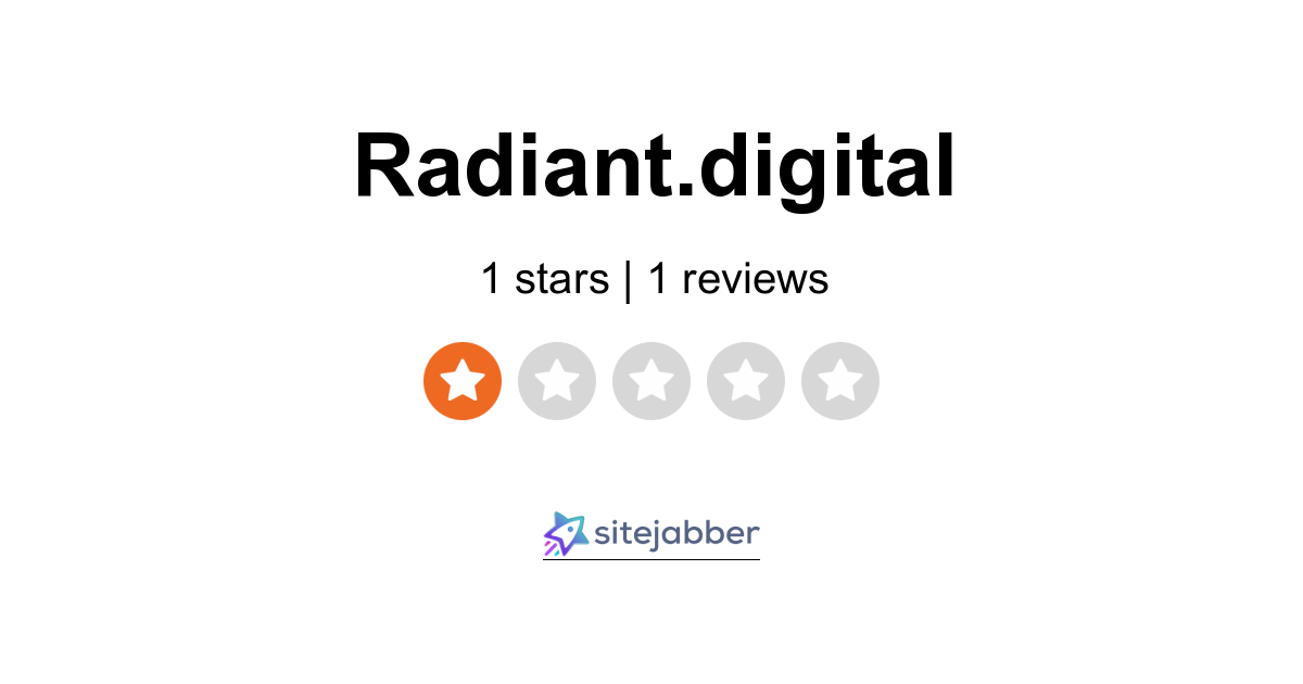 Radiant.digital Reviews - 1 Reviews of Radiant.digital | Sitejabber