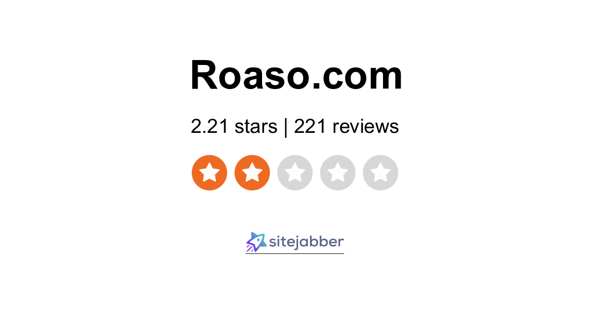 Roaso Reviews - Read 221 Customer Reviews of Roaso | Sitejabber
