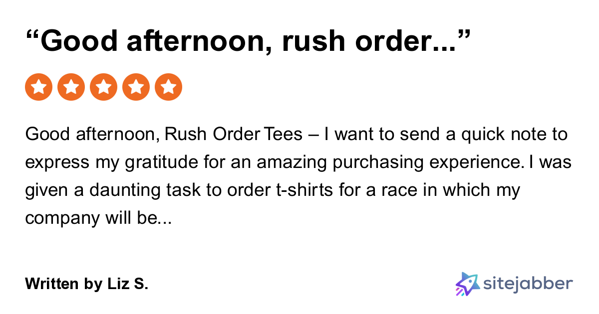 RushOrderTees Reviews - 1,517 Reviews of rushordertees.com | Sitejabber