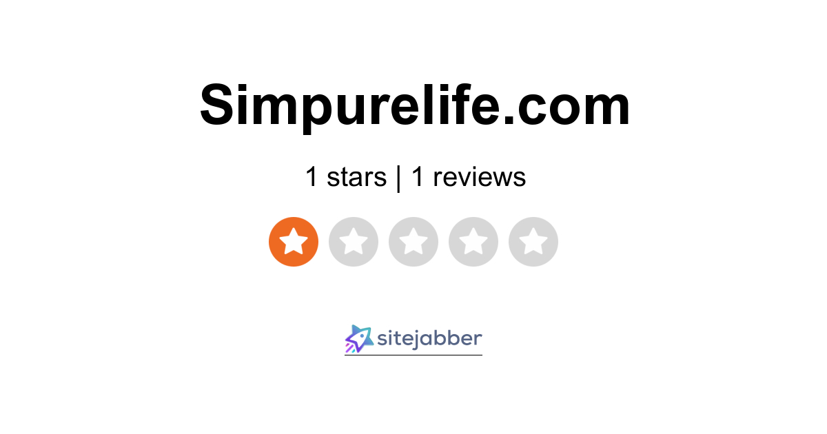 Simpurelife Reviews - Read 1 Customer Reviews of Simpurelife | Sitejabber