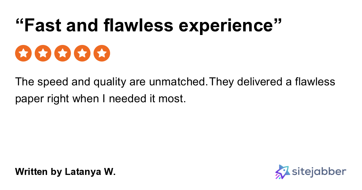 5 Stars Review of SpeedyPaper: “Fast and flawless experience”