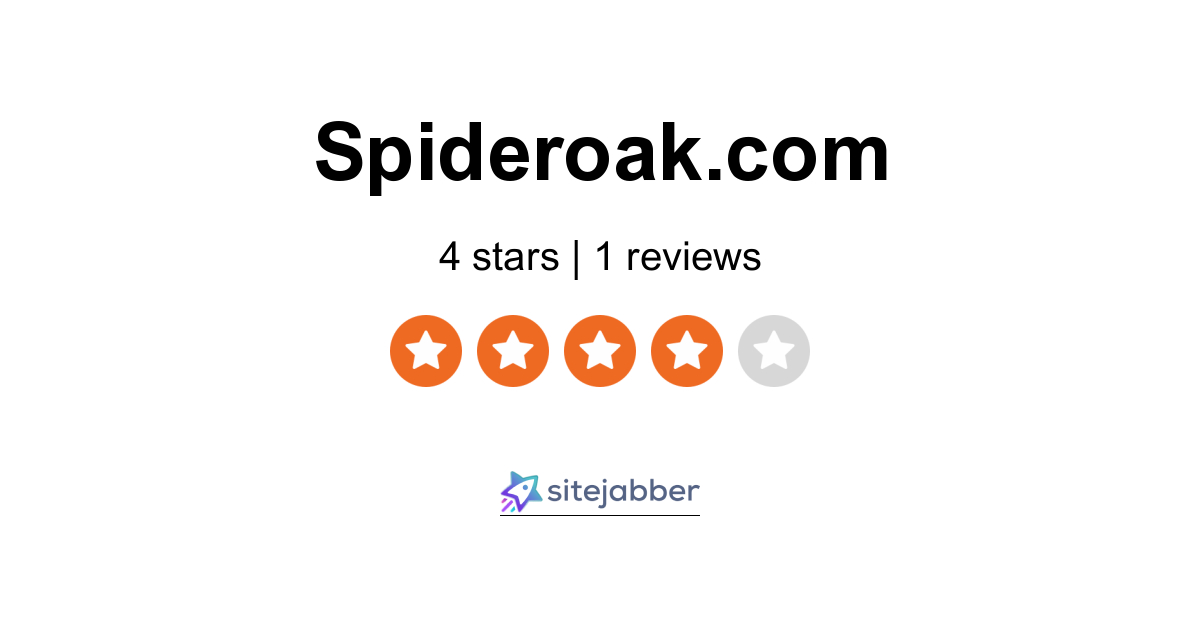 SpiderOak Reviews - Read 1 Customer Reviews of SpiderOak | Sitejabber
