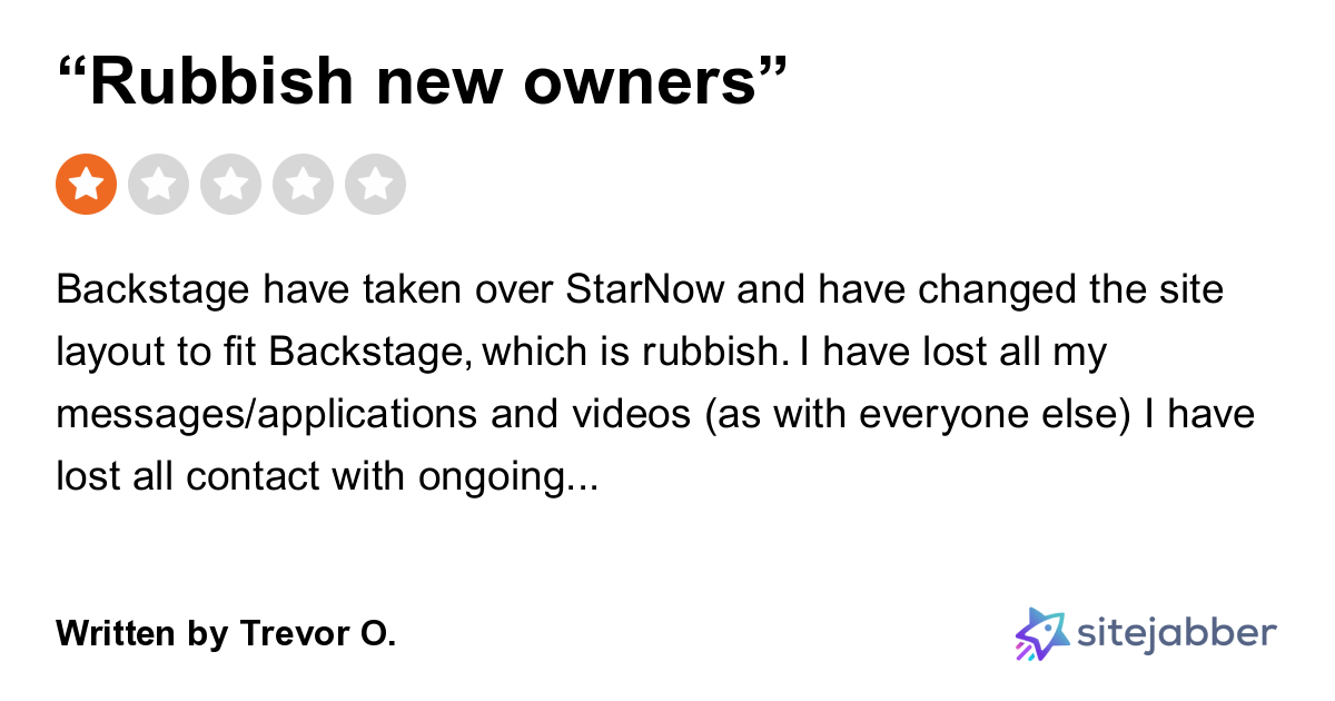 2 Stars Review of StarNow: “RUBBISH NEW OWNERS”