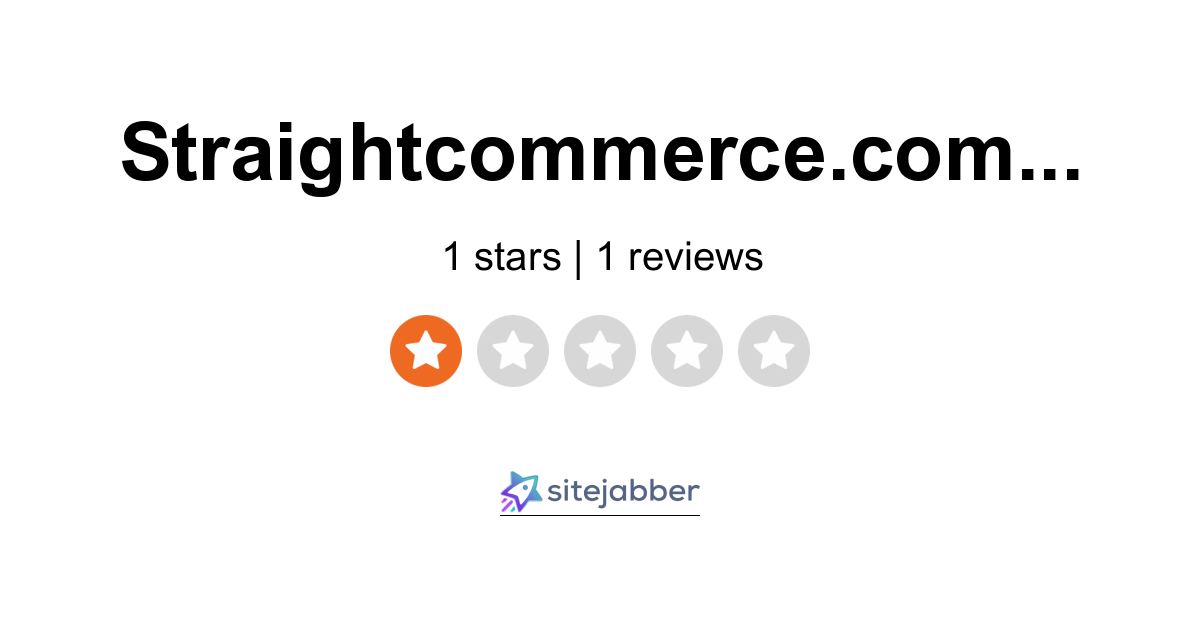 Straightcommerce Reviews - Read 1 Customer Reviews of Straightcommerce ...
