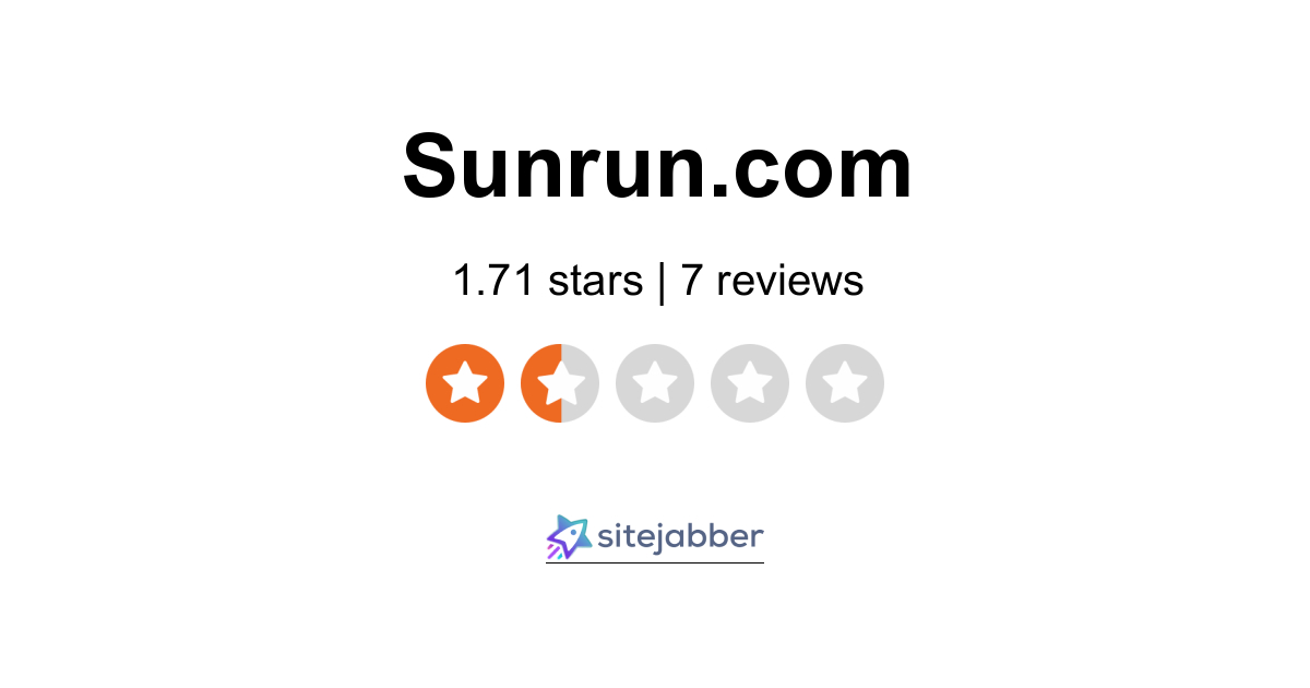 Sunrun Reviews - Read 7 Customer Reviews of Sunrun | Sitejabber