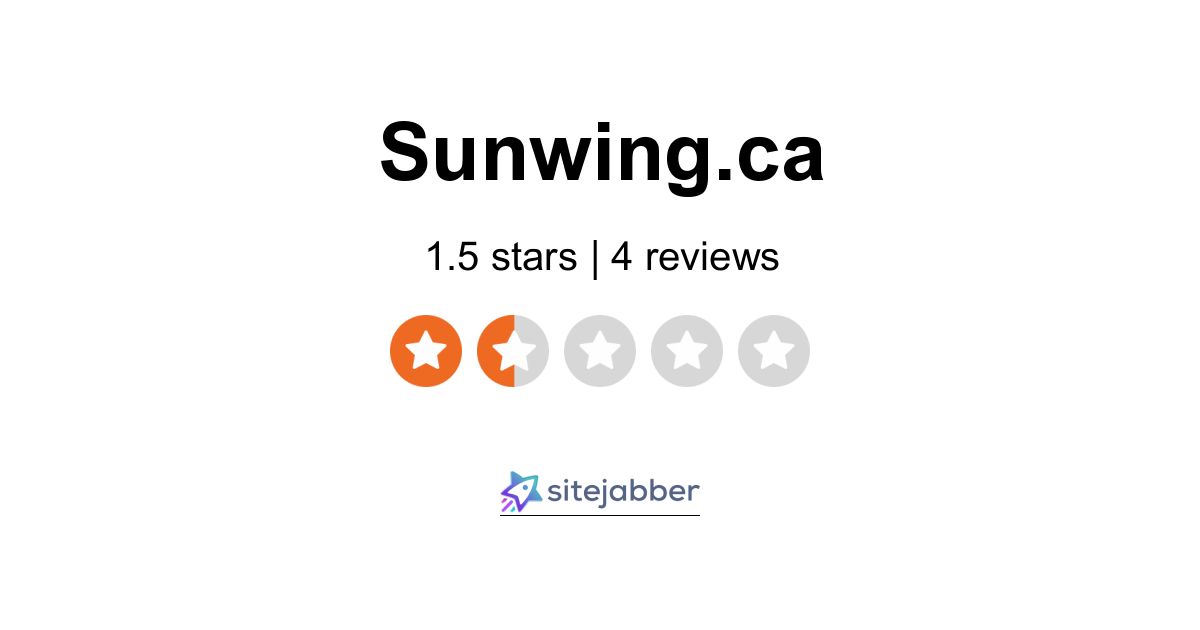 SunWing CA Reviews - Read 4 Customer Reviews of SunWing CA | Sitejabber
