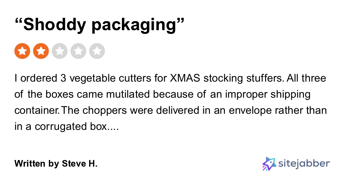 2 Stars Review of Temu: “Shoddy Packaging”