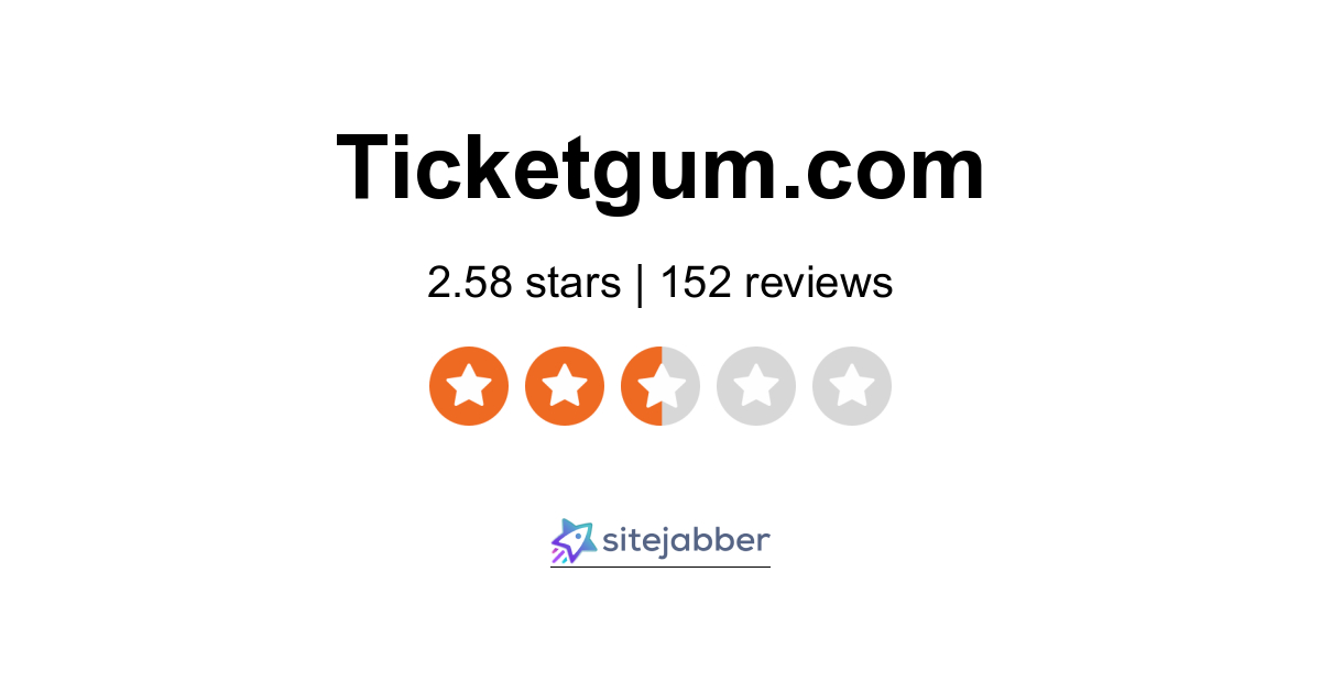 TicketGum Reviews - Read 152 Customer Reviews of TicketGum | Sitejabber