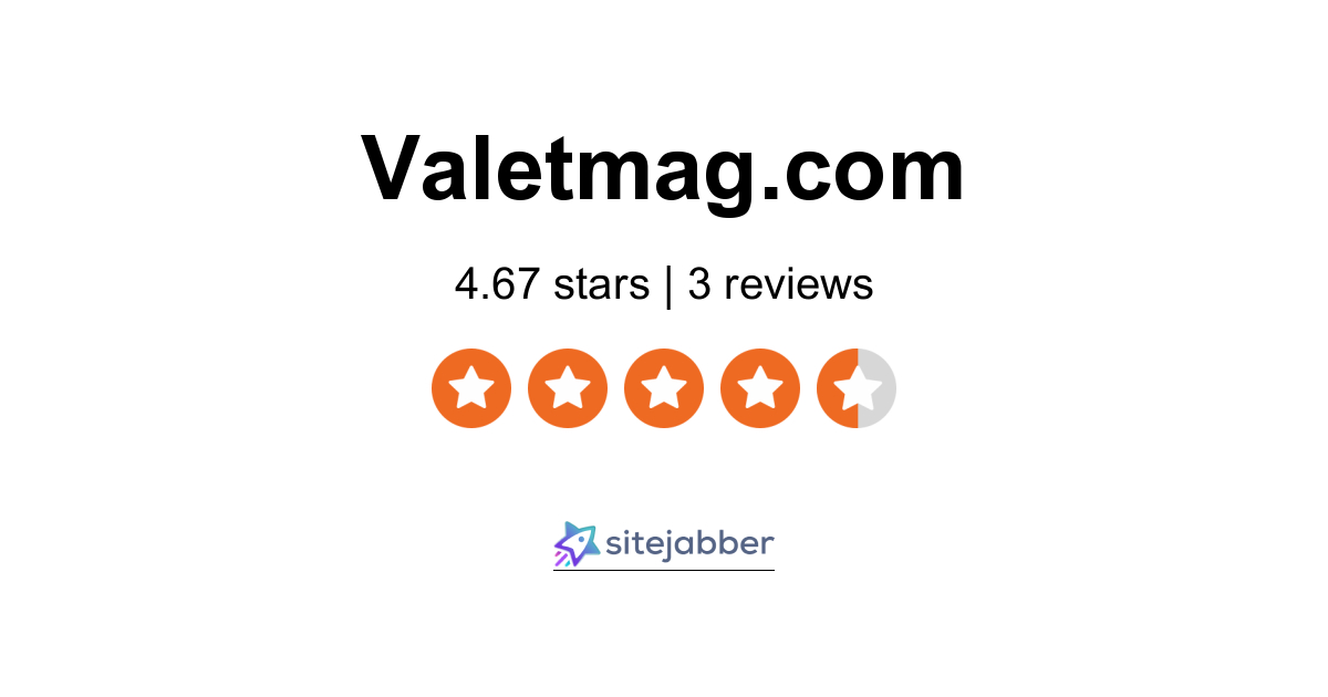 Valetmag Reviews - Read 3 Customer Reviews of Valetmag | Sitejabber