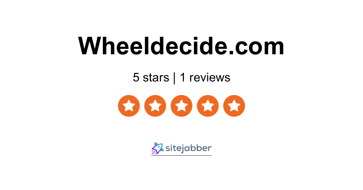 Wheeldecide Reviews - Read 1 Customer Reviews of Wheeldecide | Sitejabber