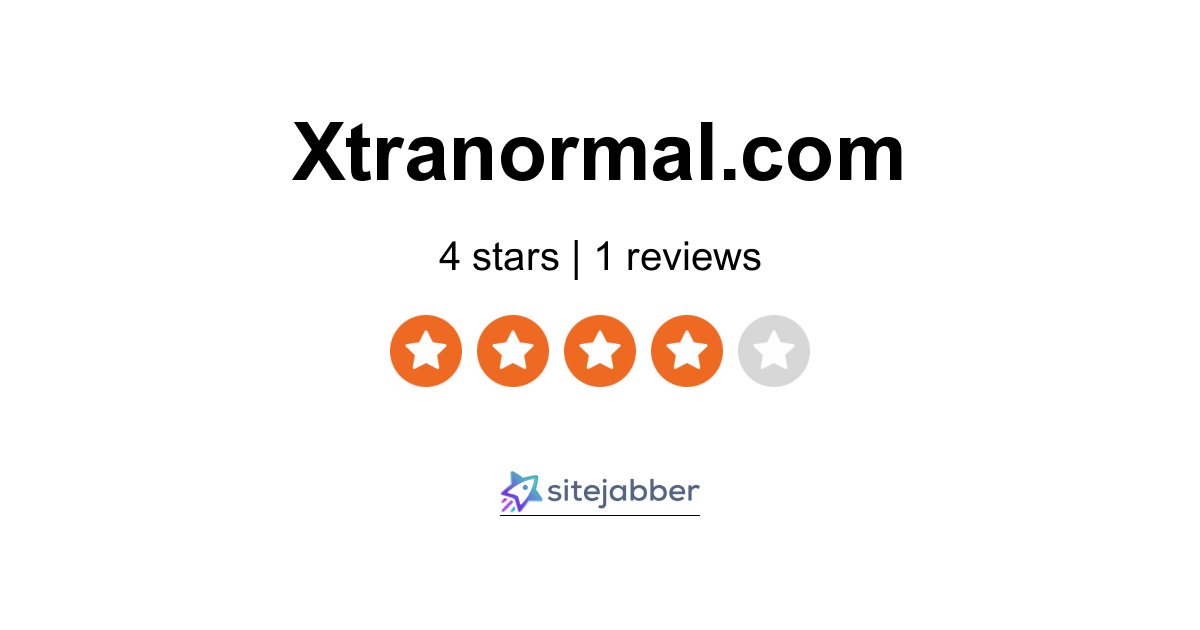 Xtranormal Reviews - Read 1 Customer Reviews of Xtranormal | Sitejabber
